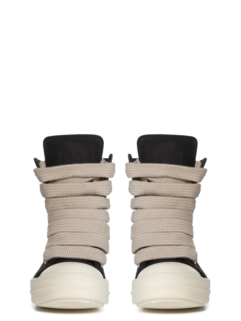 RICK OWENS FW25 CONCORDIANS JUMBOLACE SNEAKERS IN BLACK/MILK NUBUCK ...