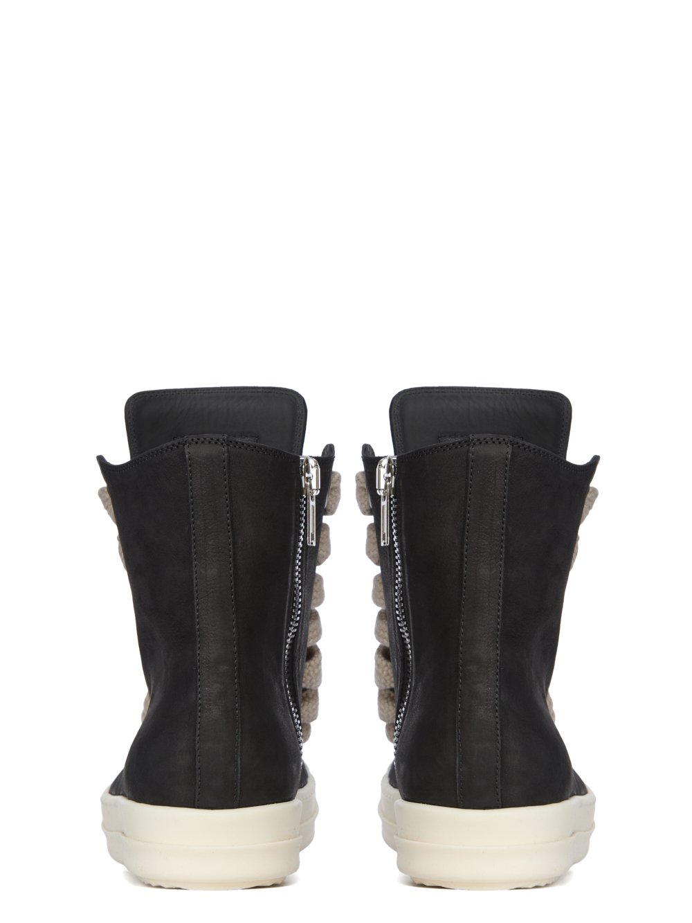 RICK OWENS FW25 CONCORDIANS JUMBOLACE SNEAKERS IN BLACK/MILK NUBUCK ...